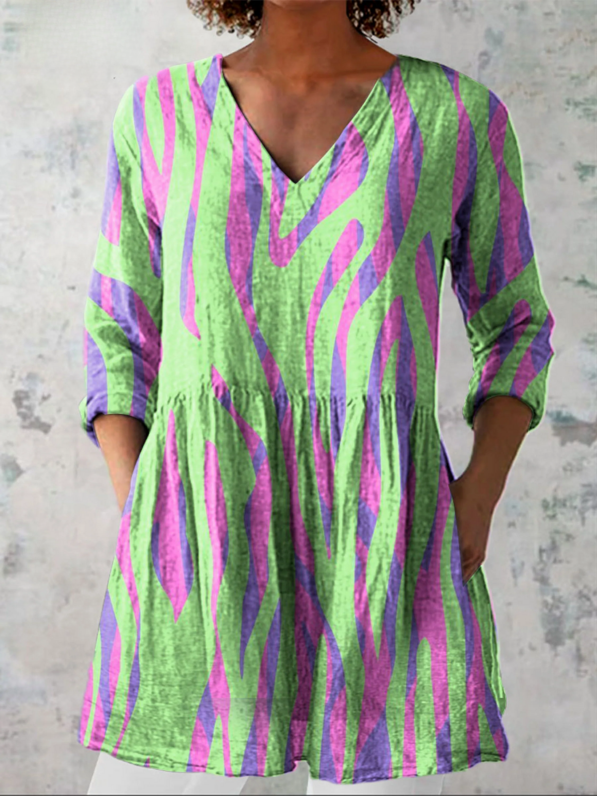 Gisella | Long V-Neck Shirt – Hugo & Rose USA